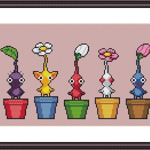 Pikmin Video Game Cross Stitch Pattern PDF Downloadable - Pikmin Plants ...