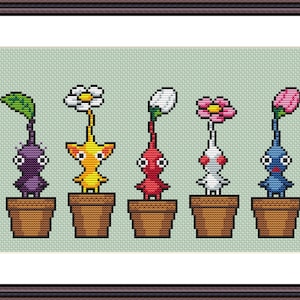Pikmin Video Game Cross Stitch Pattern PDF Downloadable - Pikmin Plants ...