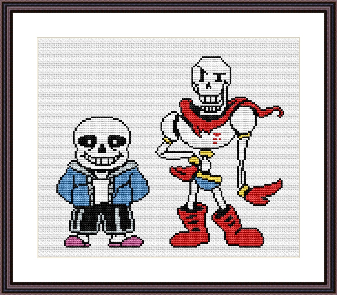Cross Stitch Pattern Undertale Video Game Sans & Papyrus Funny - Etsy