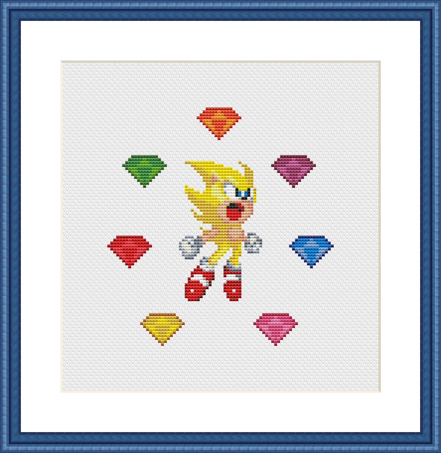 Sonic Super Sonic Funny Cross Stitch Pattern PDF Instant | Etsy