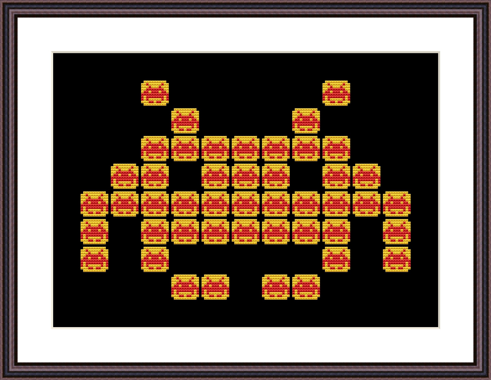 Space Invaders Funny Modern Cross Stitch Pattern PDF Instant - Etsy