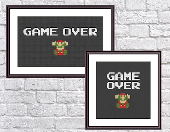 Super Mario Game Over set of 2 Patterns 3 Size Retro Video - Etsy