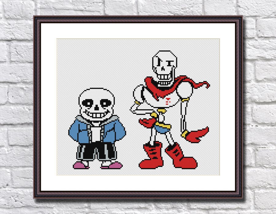 Cross Stitch Pattern Undertale Video Game Sans & Papyrus Funny | Etsy