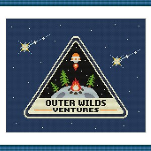 Outer Wilds Ventures Funny Video Game Cross Stitch Pattern PDF Instant Download - Set of 2 ...