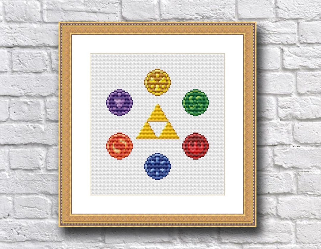 Legend of Zelda - Six Medallions - Cross Stitch Pattern PDF Instant ...