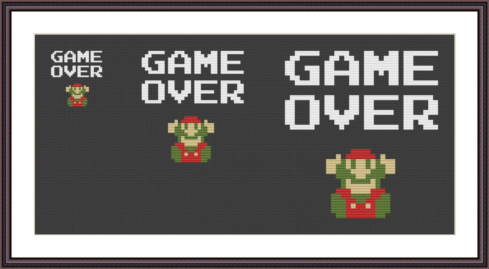 Super Mario Game Over set of 2 Patterns 3 Size Retro Video - Etsy