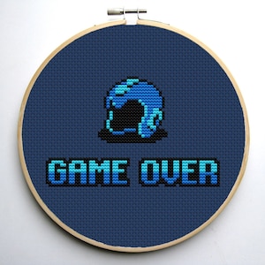 Video Game Cross Stitch Pattern Mega Man Game Over PDF Instant Download ...