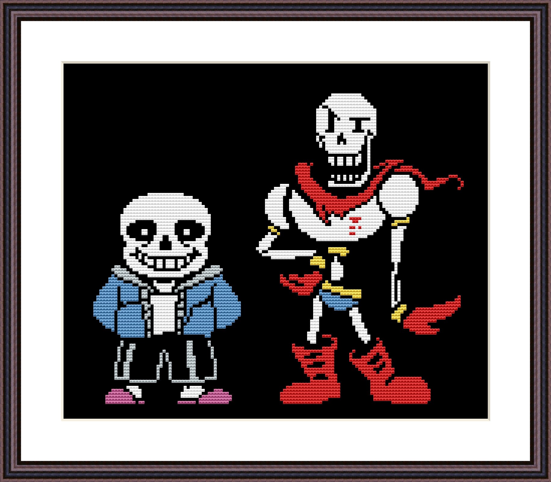 Cross Stitch Pattern Undertale Video Game Sans & Papyrus Funny - Etsy