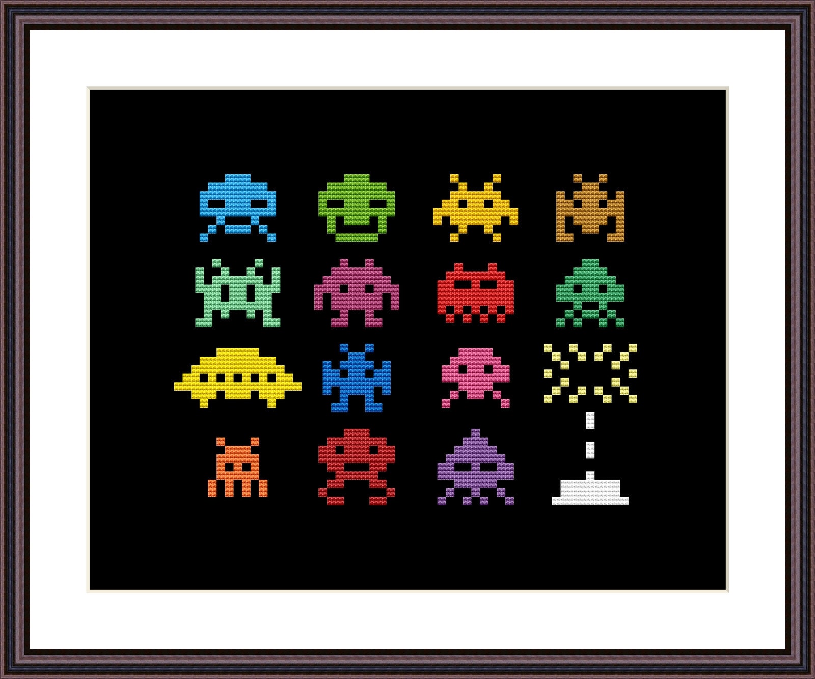 Space Invaders Funny Modern Cross Stitch Pattern PDF Instant | Etsy