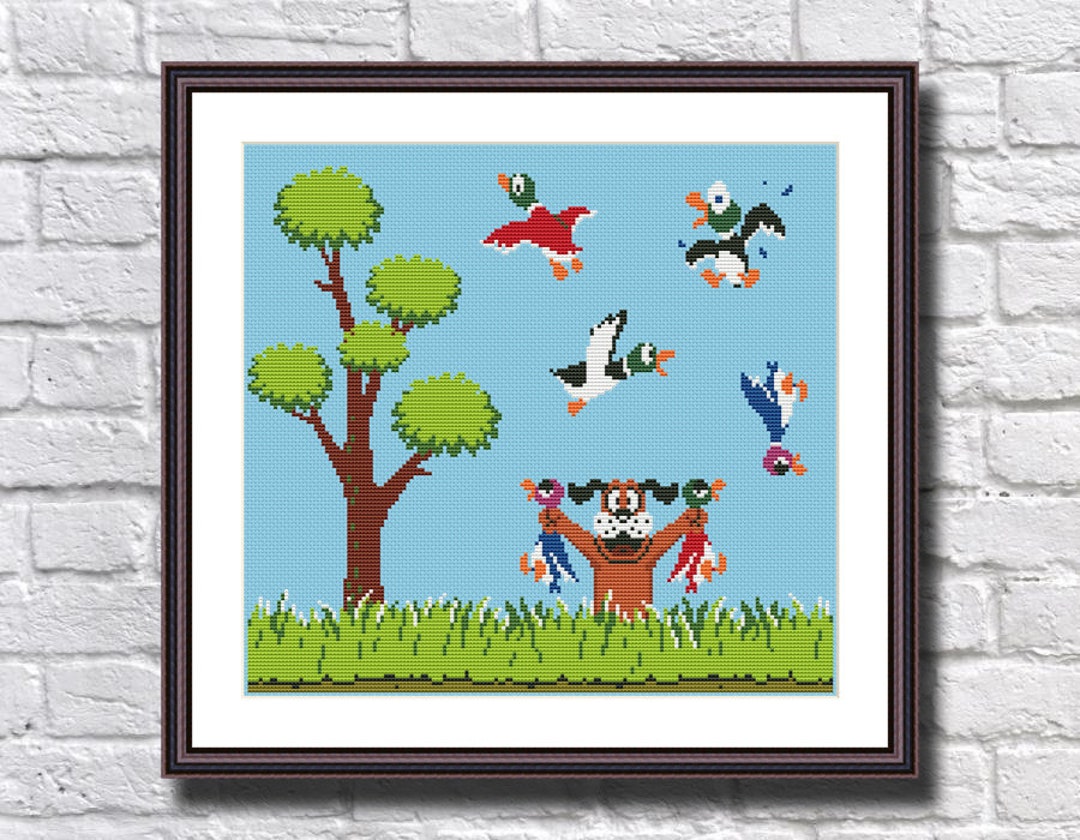 Duck Hunt Cross Stitch Pattern PDF Video Game Cross Stitch Pattern - Etsy