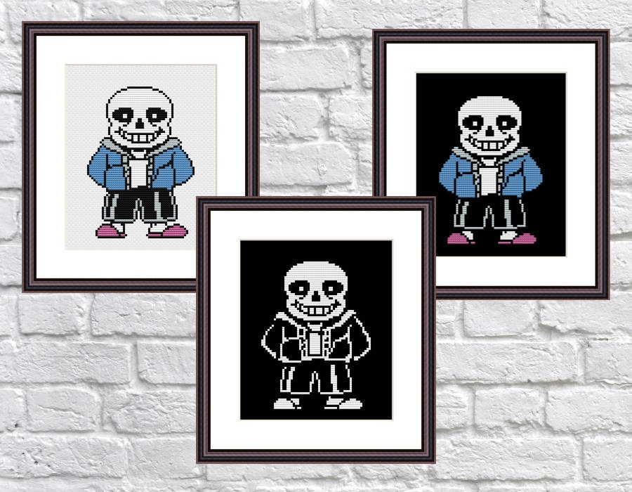 Cross Stitch Pattern Undertale Video Game Sans Funny PDF Set - Etsy