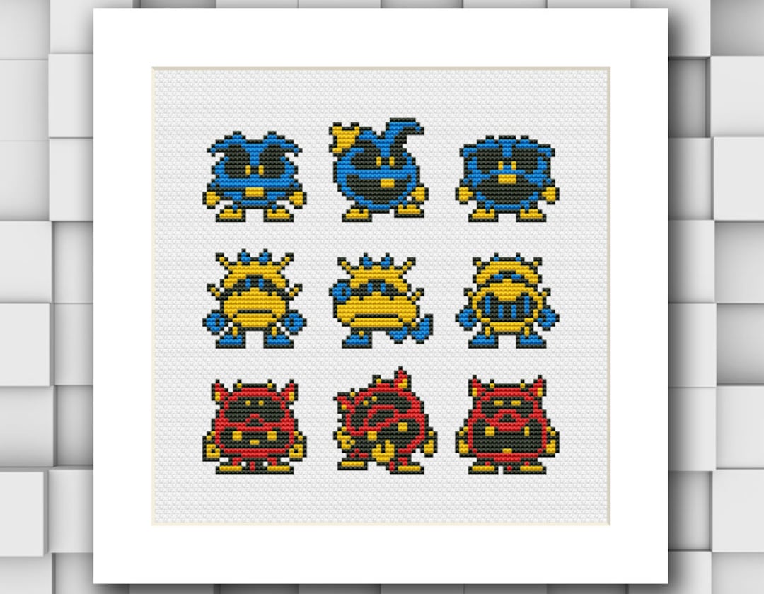Viruses Sampler Cross Stitch Pattern PDF Instant Download - Mario - Etsy