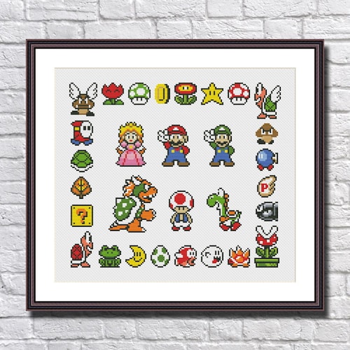 Mario Baby Birth Record Cross Stitch Pattern PDF - Etsy
