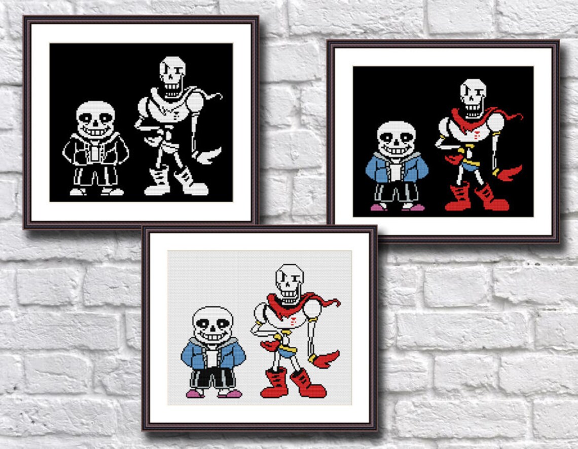 Cross Stitch Pattern Undertale Video Game Sans & Papyrus Funny - Etsy