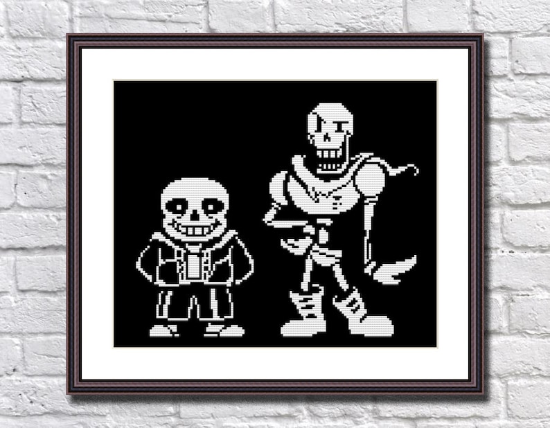 Cross Stitch Pattern Undertale Video Game Sans & Papyrus Funny - Etsy