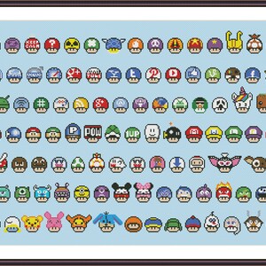 Super Mario Mushrooms Collection Part 4 Funny Cross Stitch Pattern ...