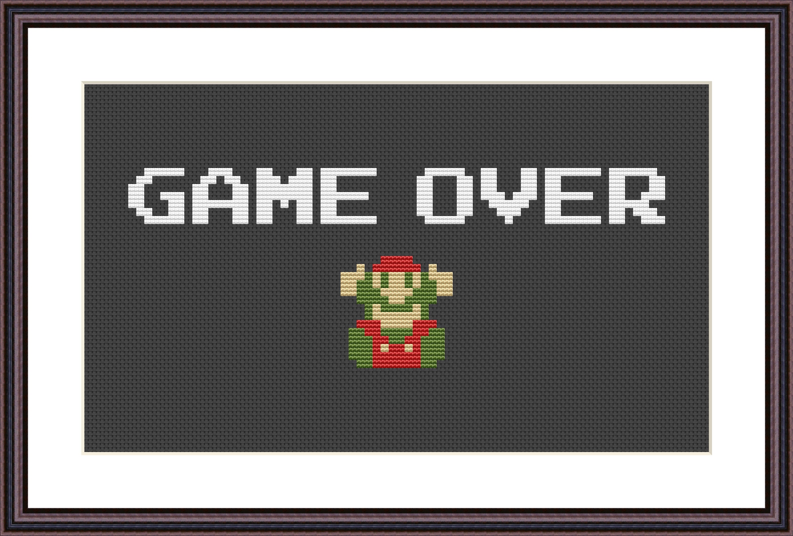 Super Mario Game Over -set of 2 Patterns 3 Size - Retro Video Game ...