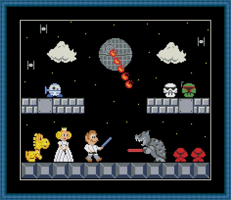 Super Mario SW Funny Cross Stitch Pattern PDF Instant Download - Etsy