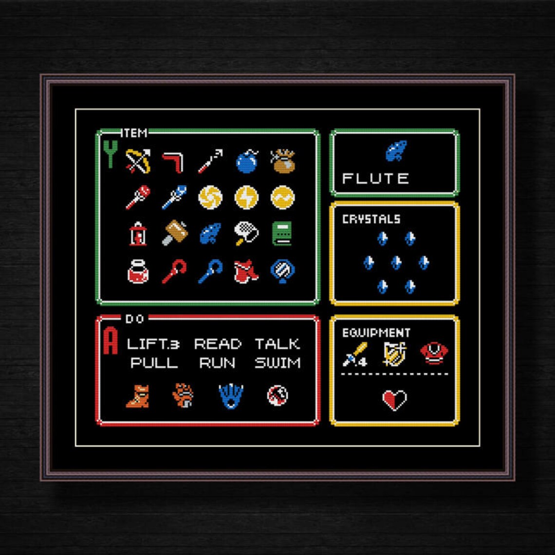 Legend of Zelda Inventory Cross Stitch Pattern PDF Instant - Etsy