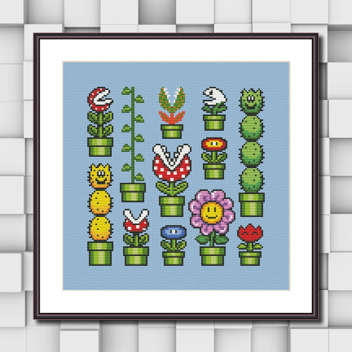 Super Mario - Flowers Sampler - Retro Video Game Super Mario - Cross ...