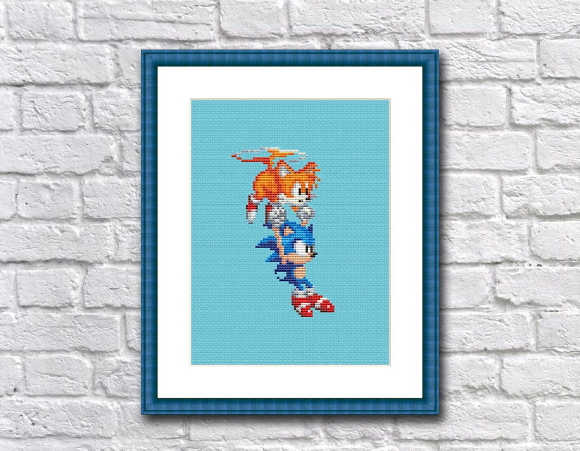 Sonic & Tails Funny Cross Stitch Pattern PDF Instant | Etsy Canada
