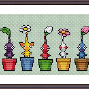 Pikmin Video Game Cross Stitch Pattern PDF Downloadable - Pikmin Plants ...