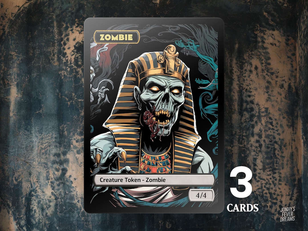 Zombie 4/4 Token for Hashaton - 3x Cards - MTG Custom Cards, Commander ...