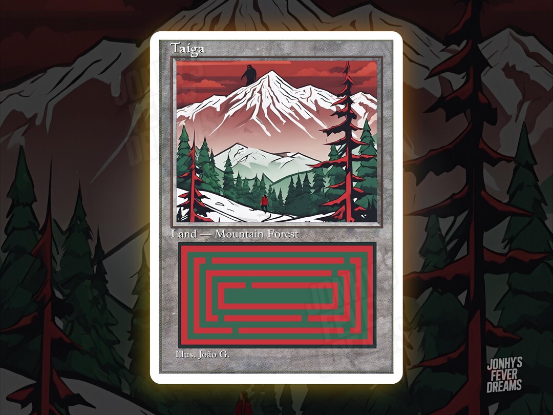 Taiga Dual Land Old School Retro Frame MTG Custom Cards, Commander, EDH ...