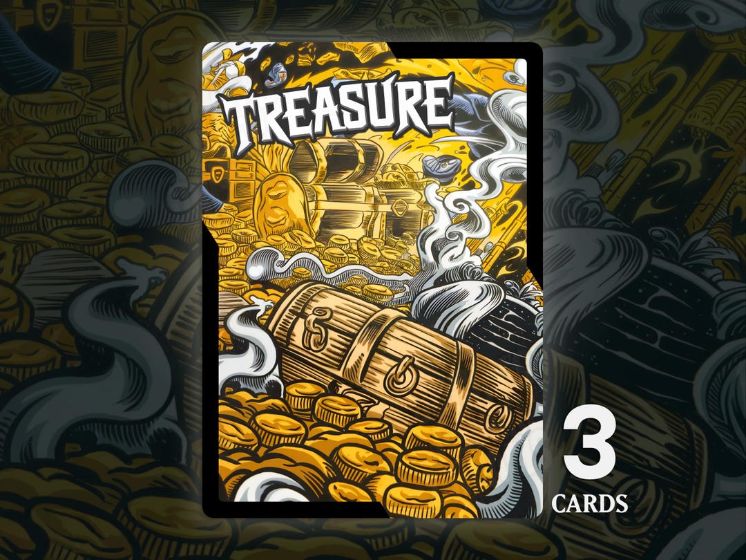 Treasure Token - 3x Cards - MTG Custom Cards, Commander, Edh and Cedh ...