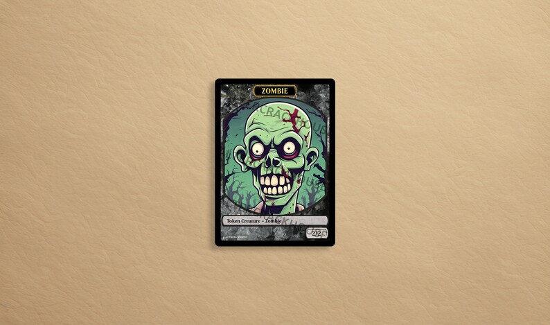 Zombie 2/2 Token MTG Custom Cards, Commander, EDH and CEDH High Quality ...