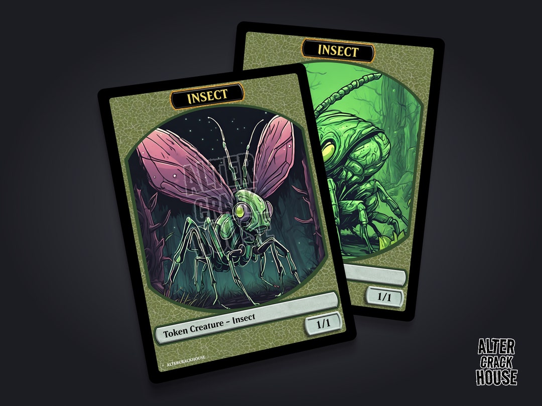 Insect 1/1 Token green MTG Custom Cards, Commander, EDH and CEDH High ...