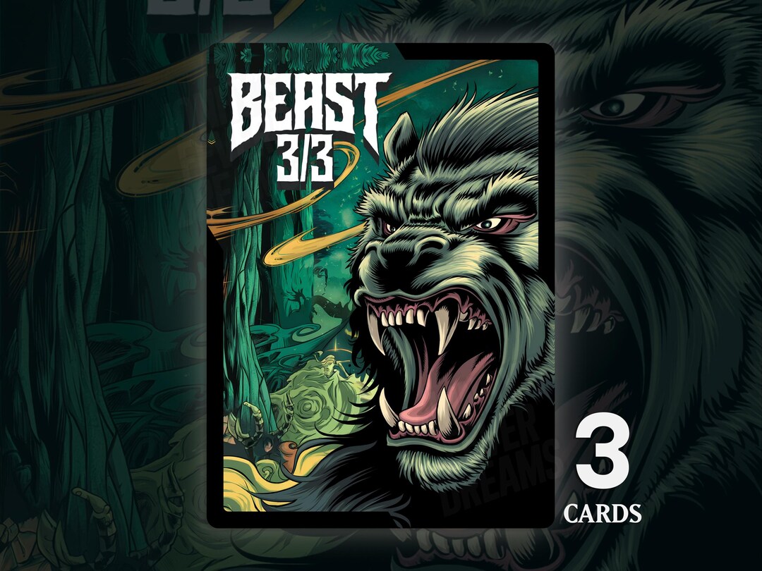 Beast 3/3 Token - 3x Cards - MTG Custom Cards, Commander, Edh and Cedh ...