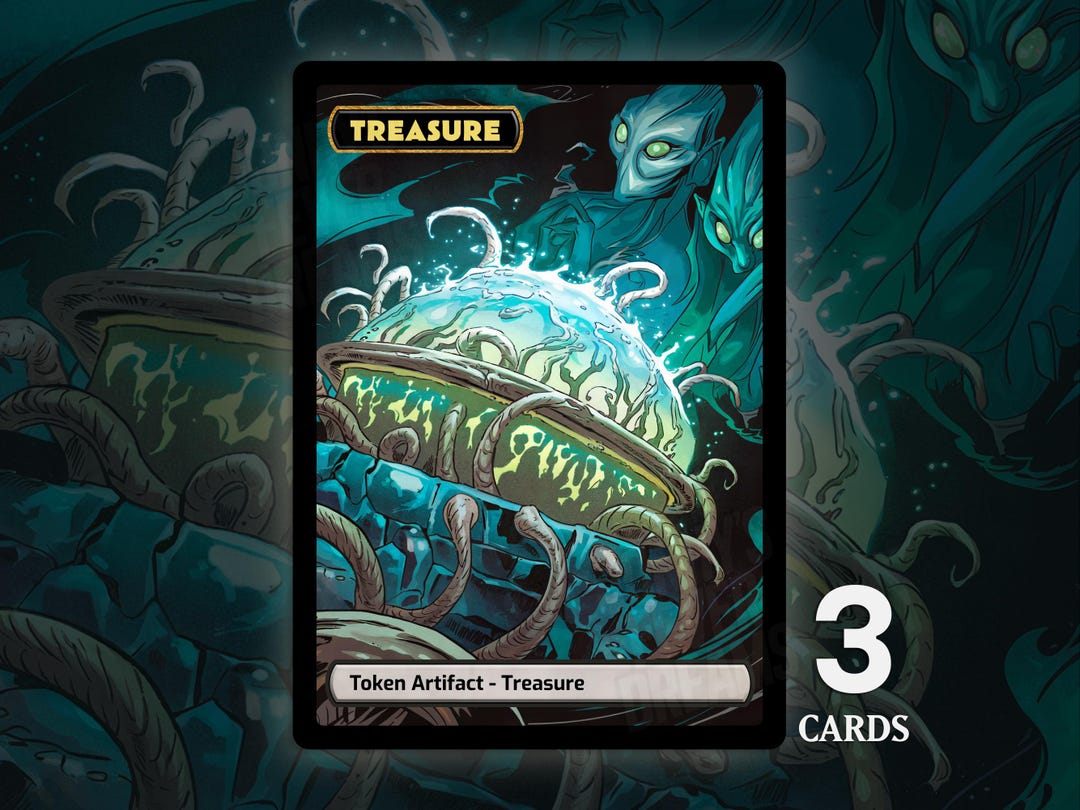 Treasure Token (v2) - 3x Cards - PRE-ORDER - MTG Custom Cards ...