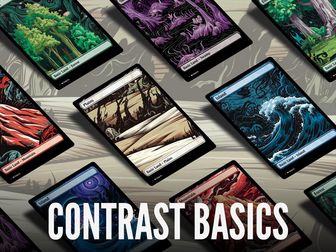 MTG Full Art Basic Lands Set: High Contrast Alters - 20x Custom Cards - Etsy