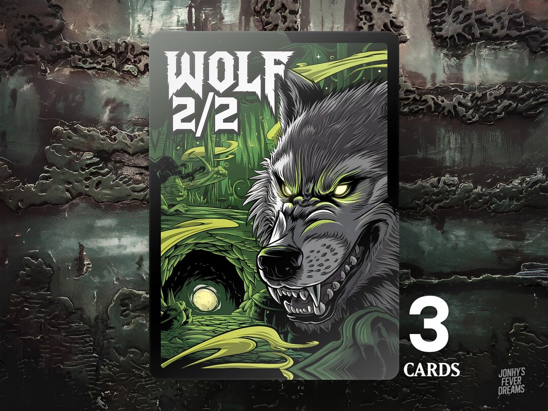 Wolf 2/2 Token - 3x Cards - MTG Custom Cards, Commander, Edh and Cedh ...