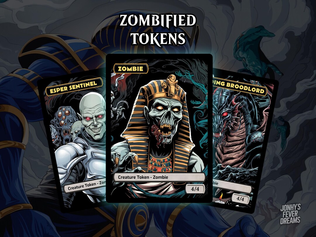 MTG Zombie Tokens: Hashaton Triggers, Commander EDH Proxy Cards - Etsy