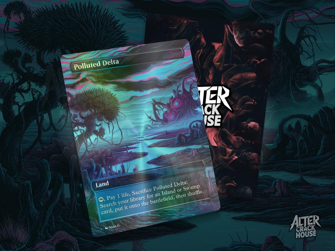 Polluted Delta FOIL Full Art Fetch Land Mtg Custom Cards, Commander ...