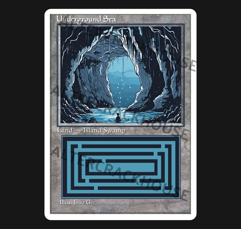 Underground Sea Dual Land Old School Retro Frame MTG Custom Cards ...