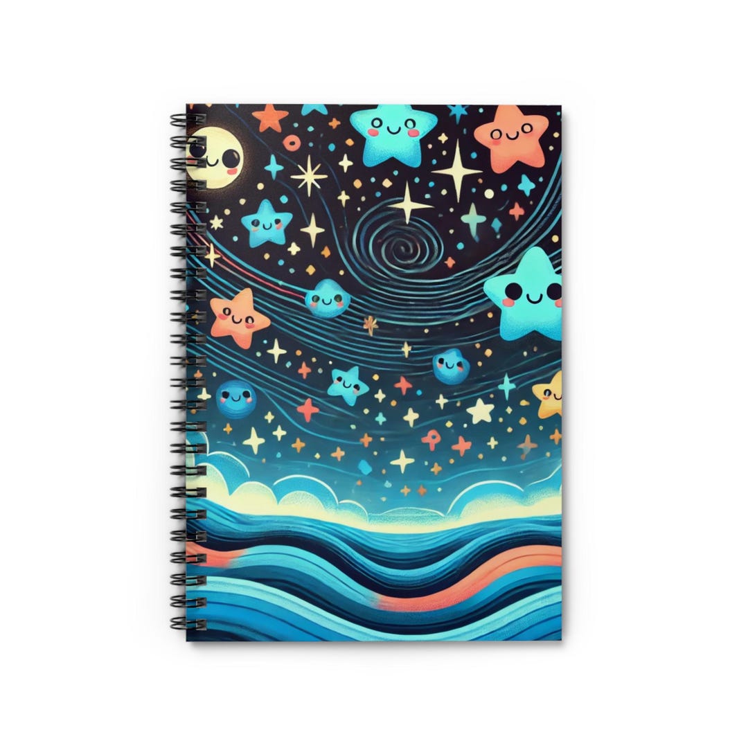 Cute Starry Night Notebook - Etsy