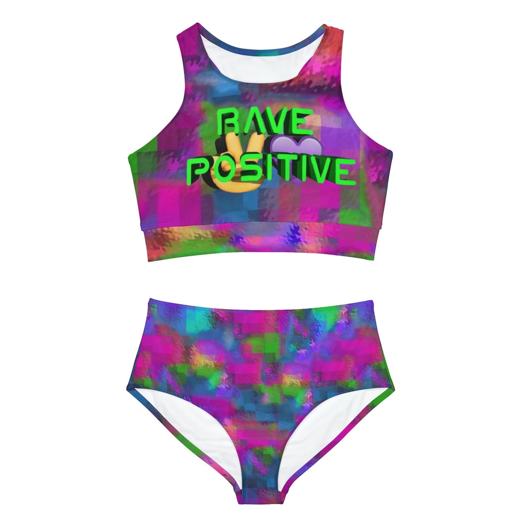 Rave Positive Sporty Bikini Set AOP - Etsy
