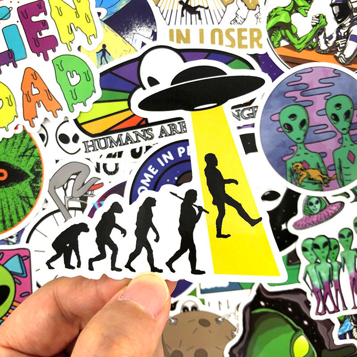 50pcs UFO Alien Stickers Planner Stickers Laptop | Etsy