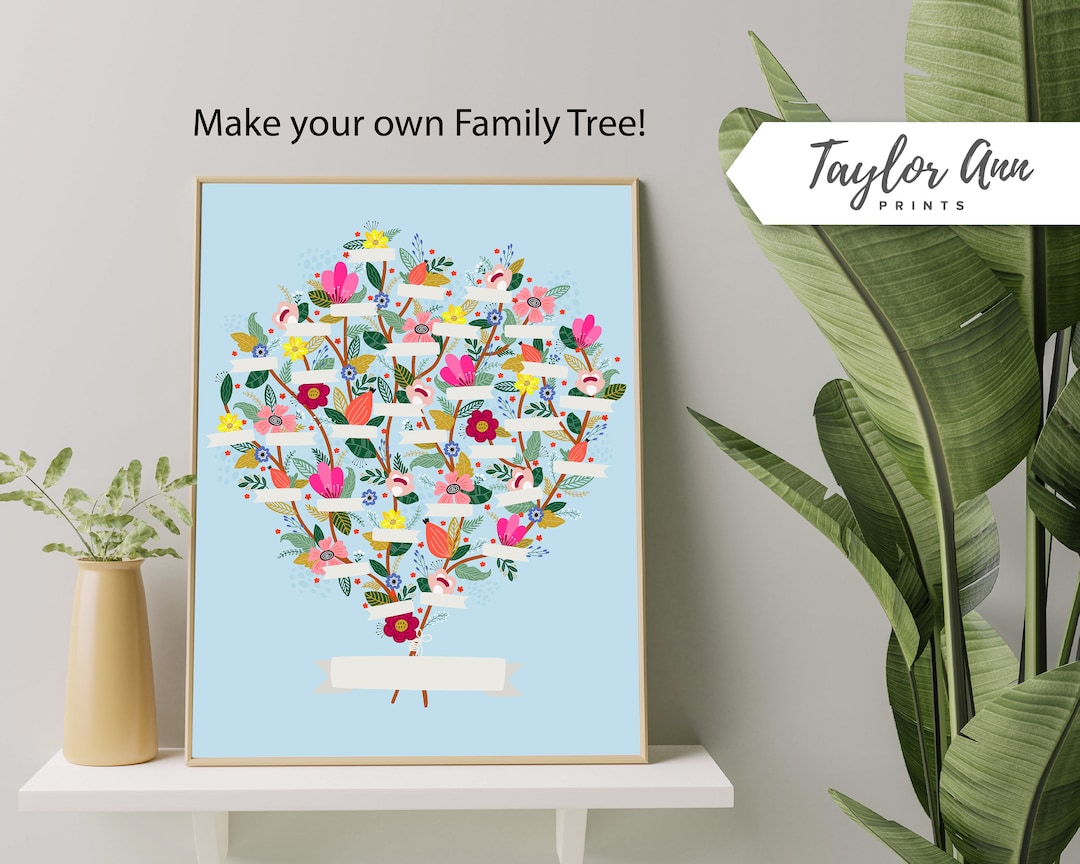 Personalized Family Tree Poster DIY Custom Family Tree Art Prints With ...