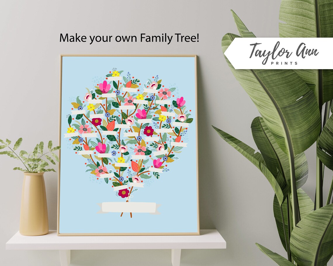 Personalized Family Tree Poster DIY Custom Family Tree Art - Etsy