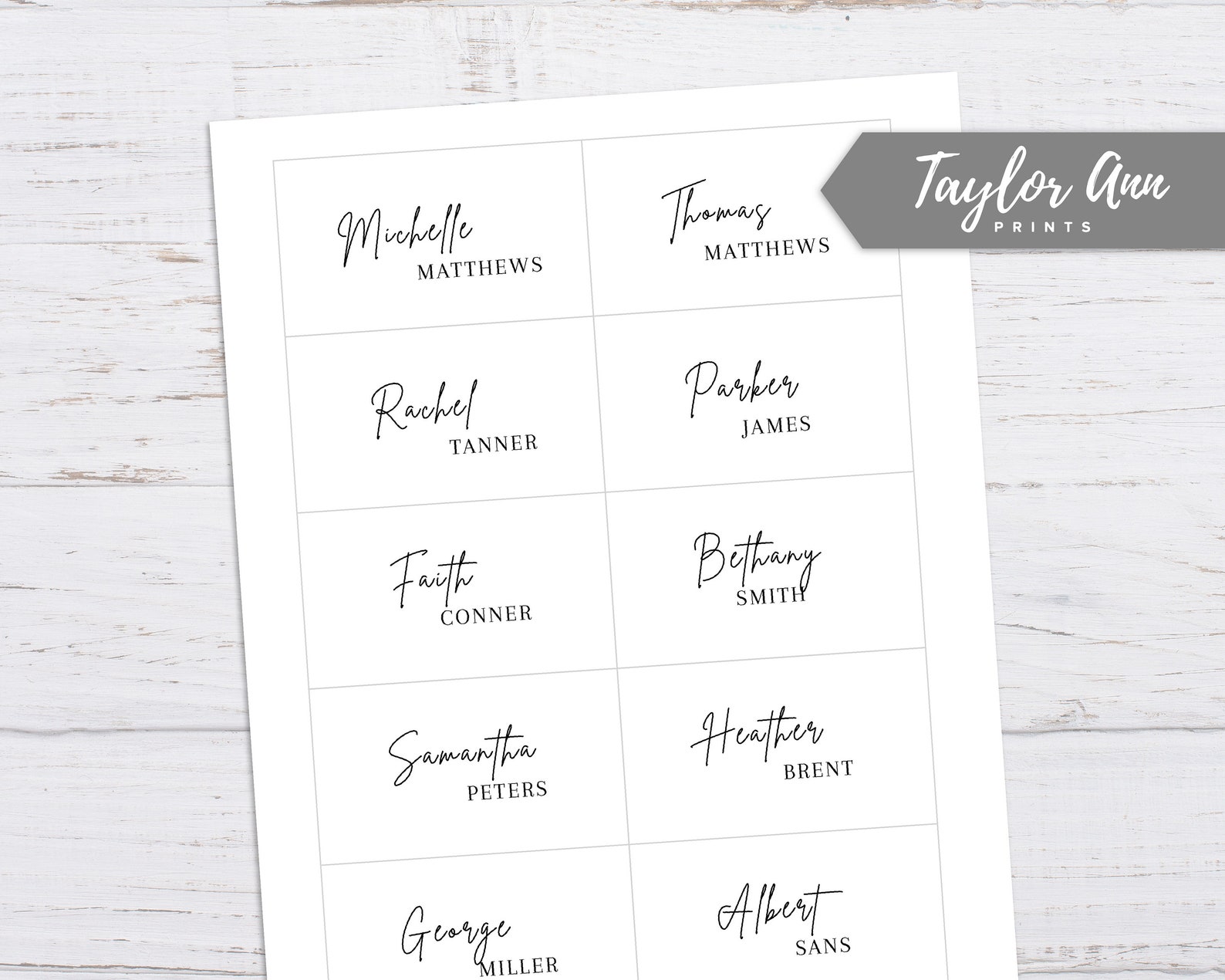 Place Card Template Editable Instant Download Custom Wedding | Etsy