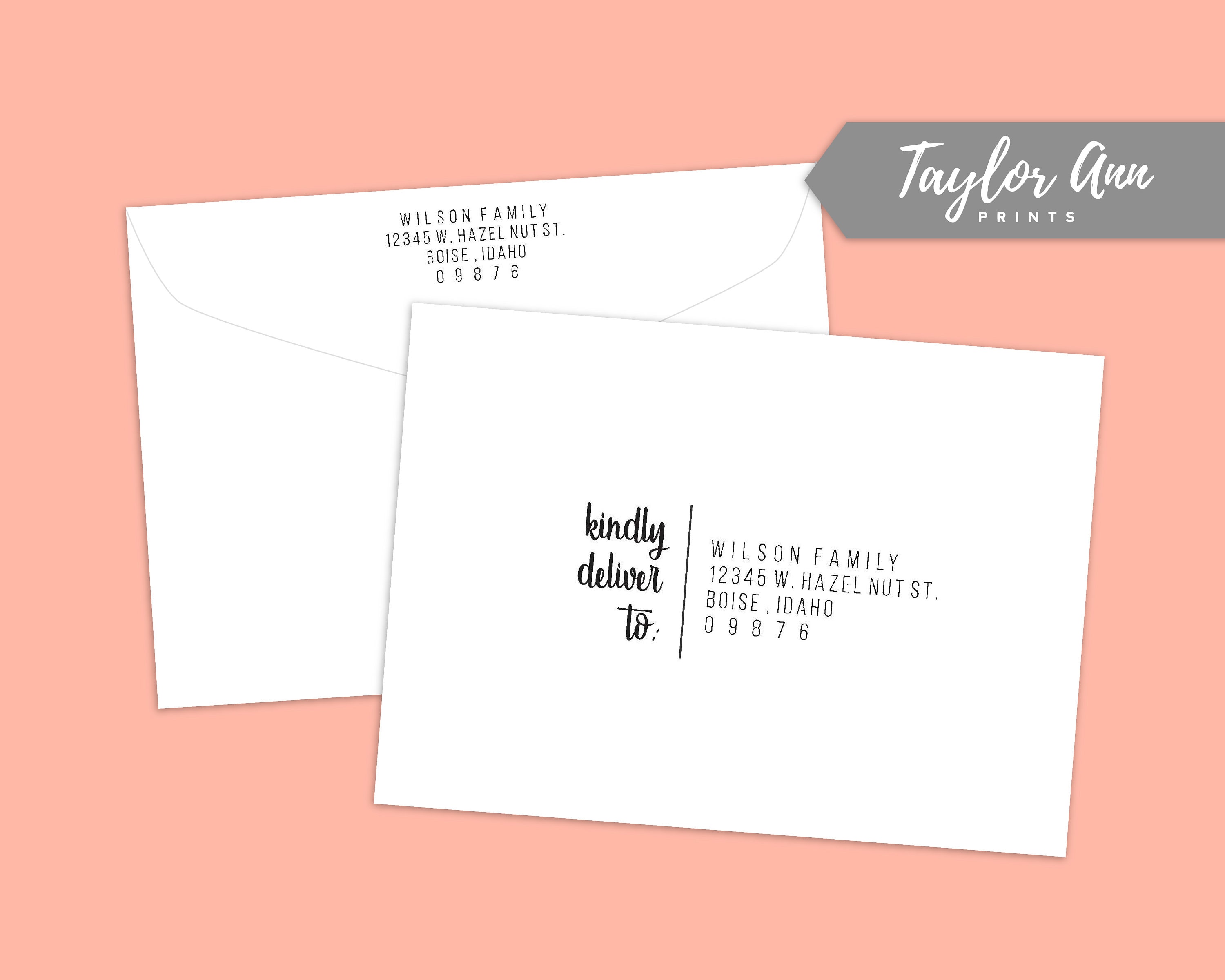 Envelope Address Template Editable Kindly Deliver Printable | Etsy