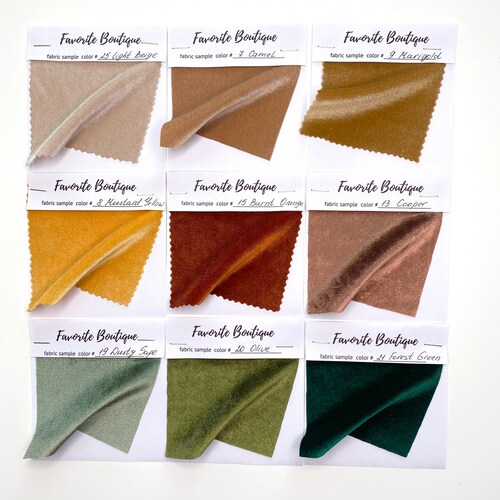 VELVET SWATCH SAMPLE Fabric Sample of Stretch Velvet | Etsy Canada