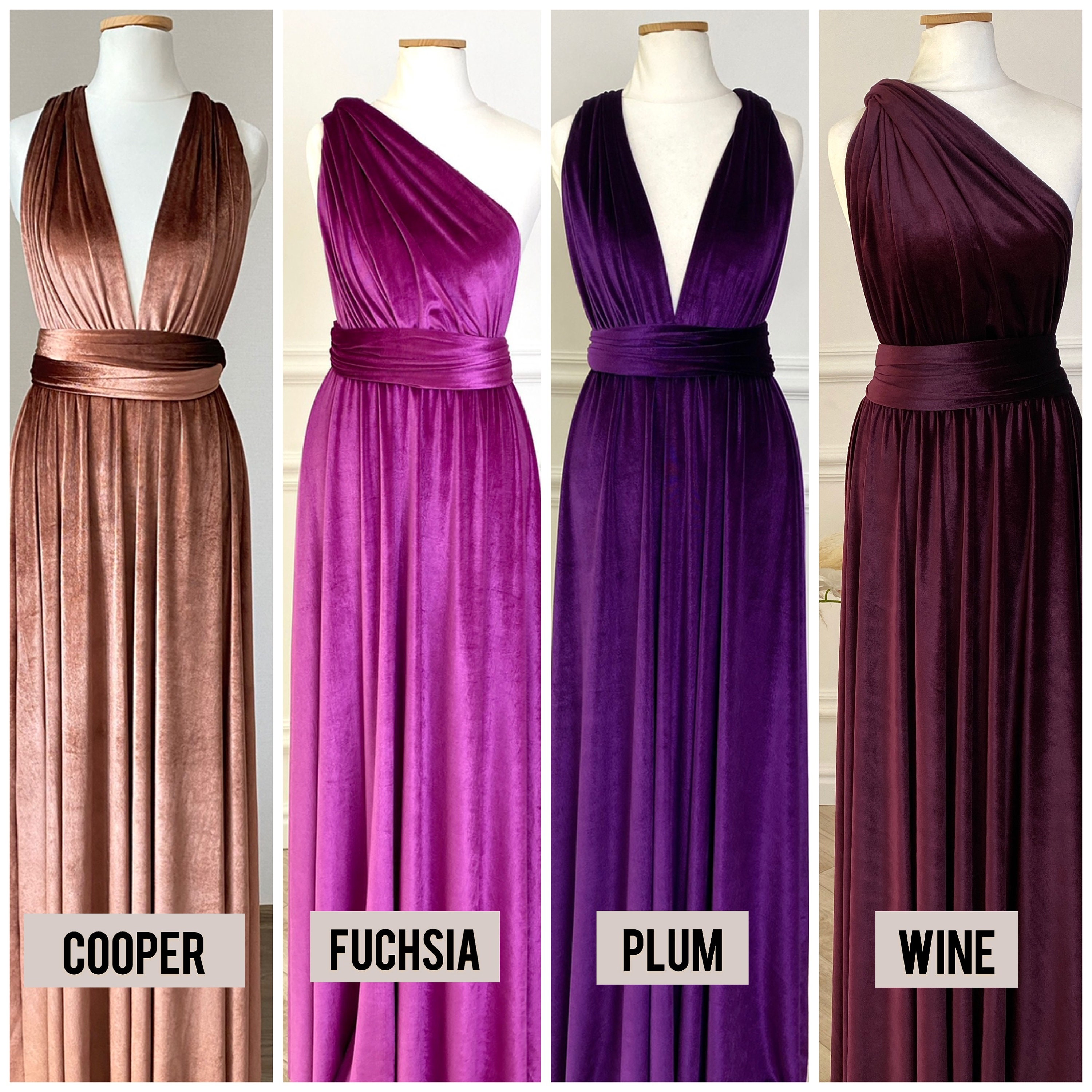 BLUSH PINK Velvet Infinity Dress Bridesmaid Velvet Infinity | Etsy