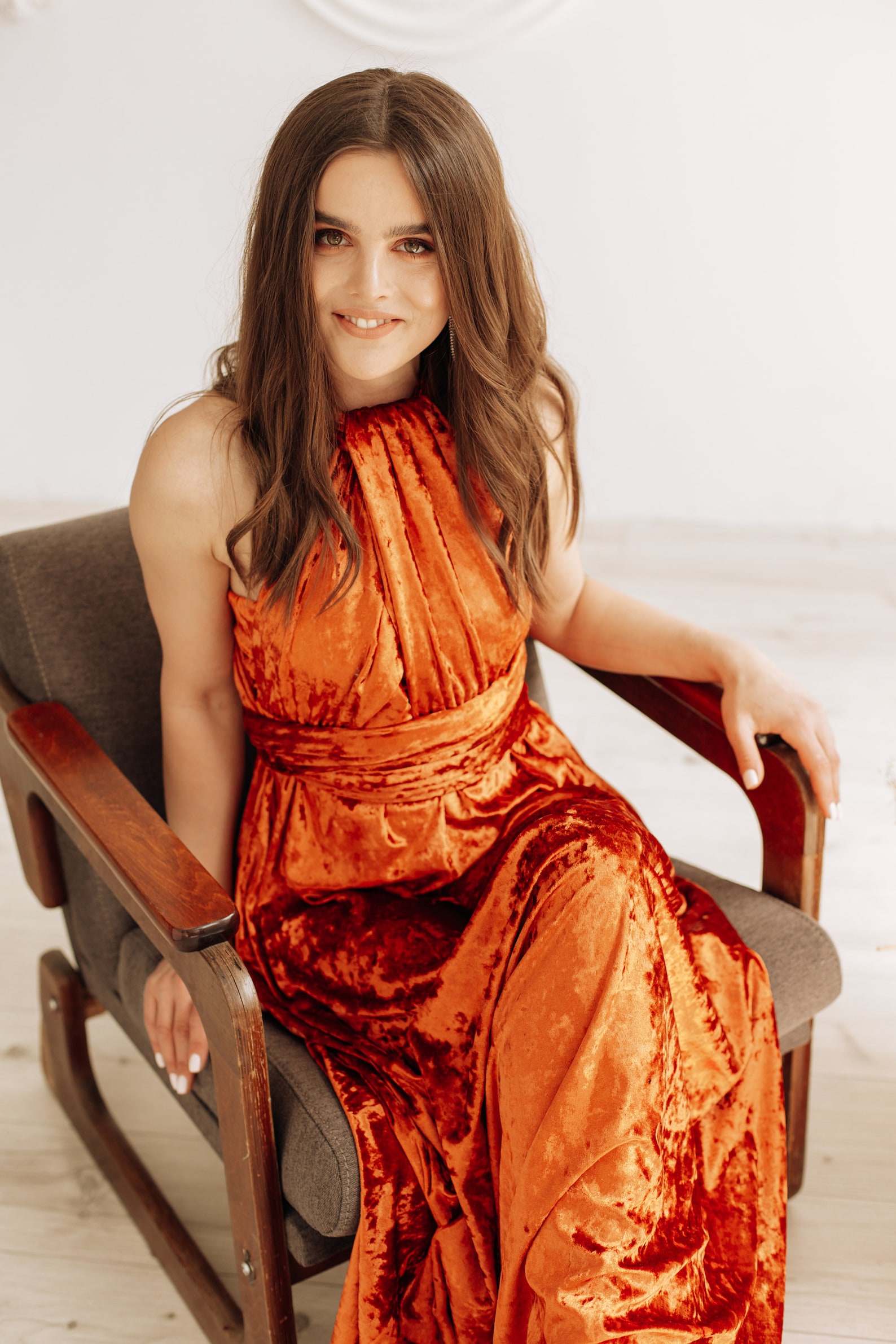 CRUSH RUST Infinity Velvet Dress Shiny Rust Bridesmaid Dress - Etsy