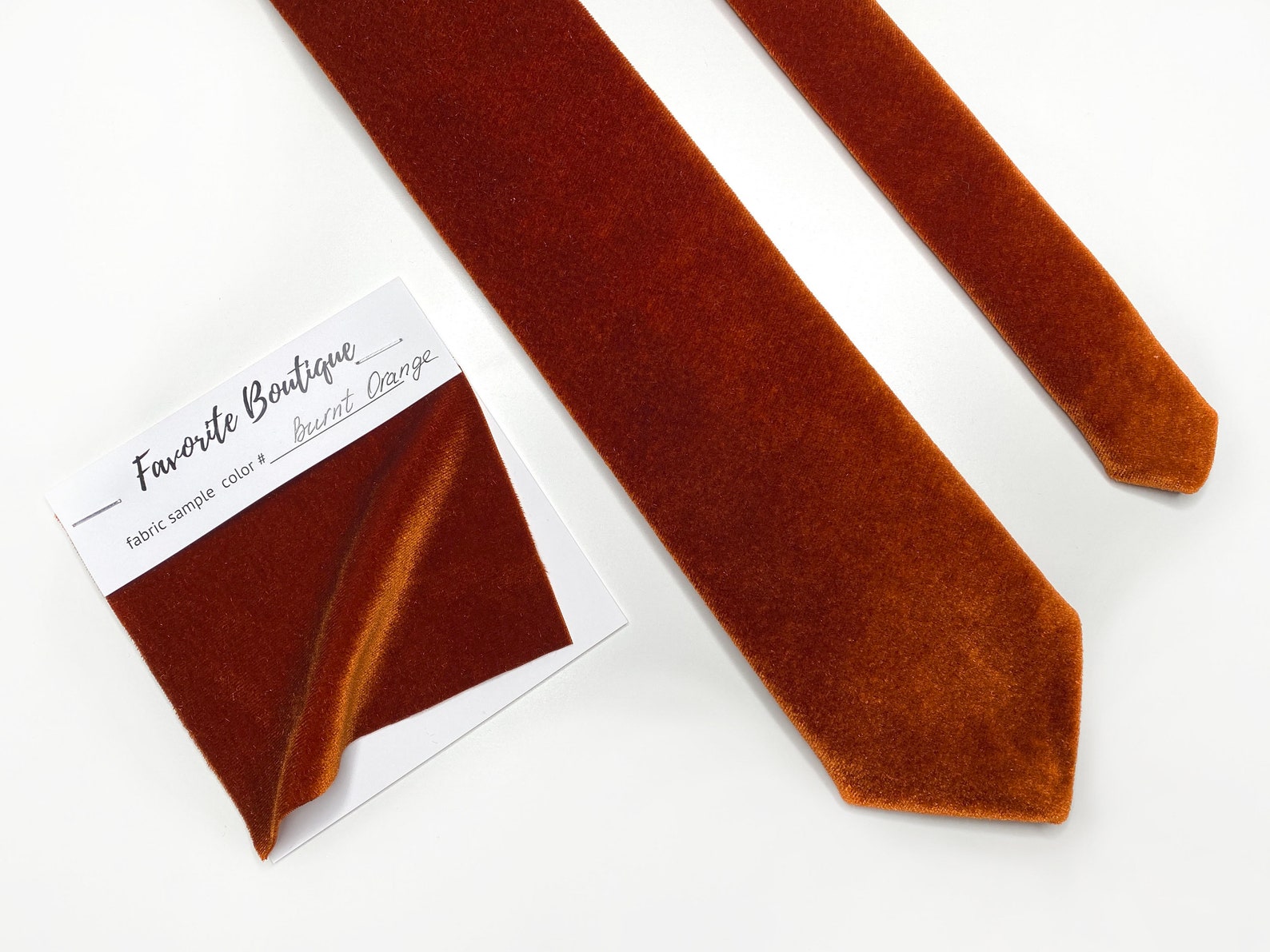 BURNT ORANGE Velvet Tie Rust Tie Groomsmen Necktie Velvet Bow - Etsy