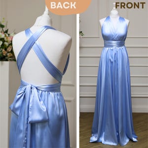 Dusty Blue Infinity Dress Bridesmaid Dress Satin Dress Prom Dress ...